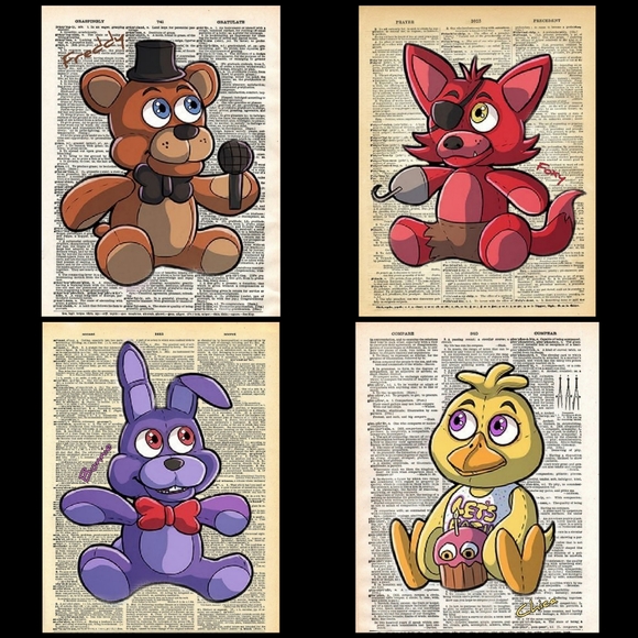 Other | Fnaf Five Nights At Freddys Dictionary Page Art | Poshmark